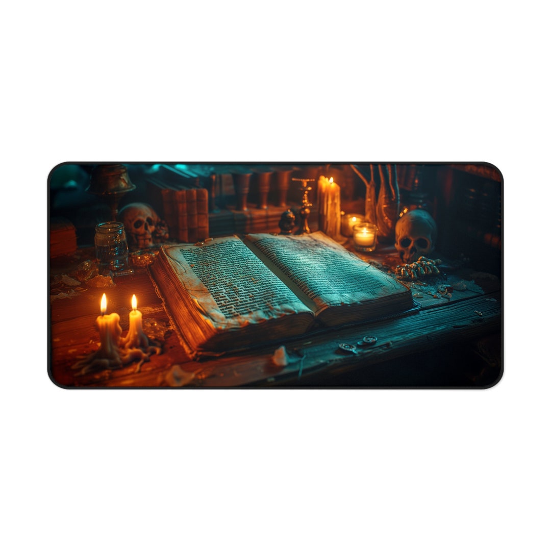 Necromancer Grimoire Book of Magic Fantasy Gaming Desk Mat, Playmat ...
