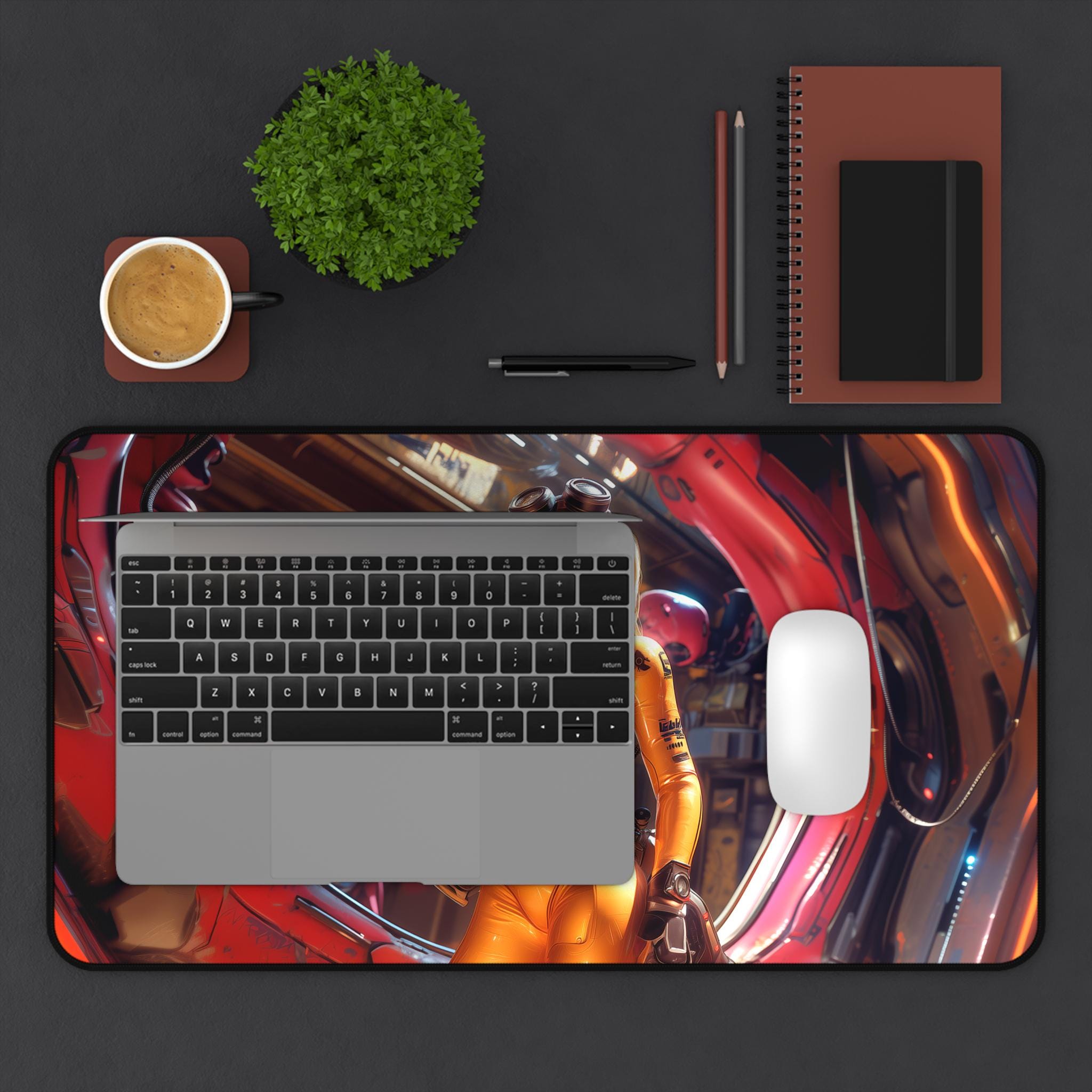 Gaming Desk Mat, Player Two Gamer Girl Sci-fi Gaming Playmat, Video ...