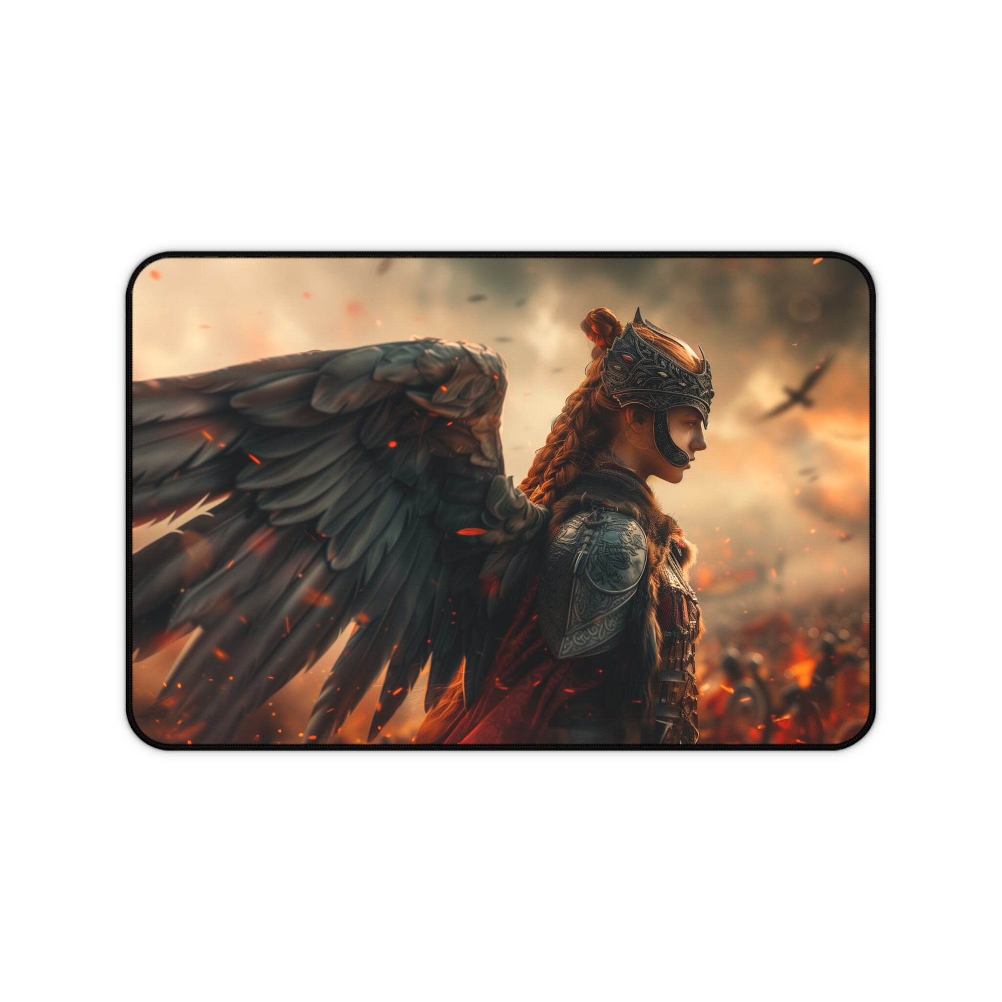 Valkyrie Surveys the Battlefield Fantasy Gaming Desk Mat, Magic, TCG, MTG Playmat, Tabletop Game ...