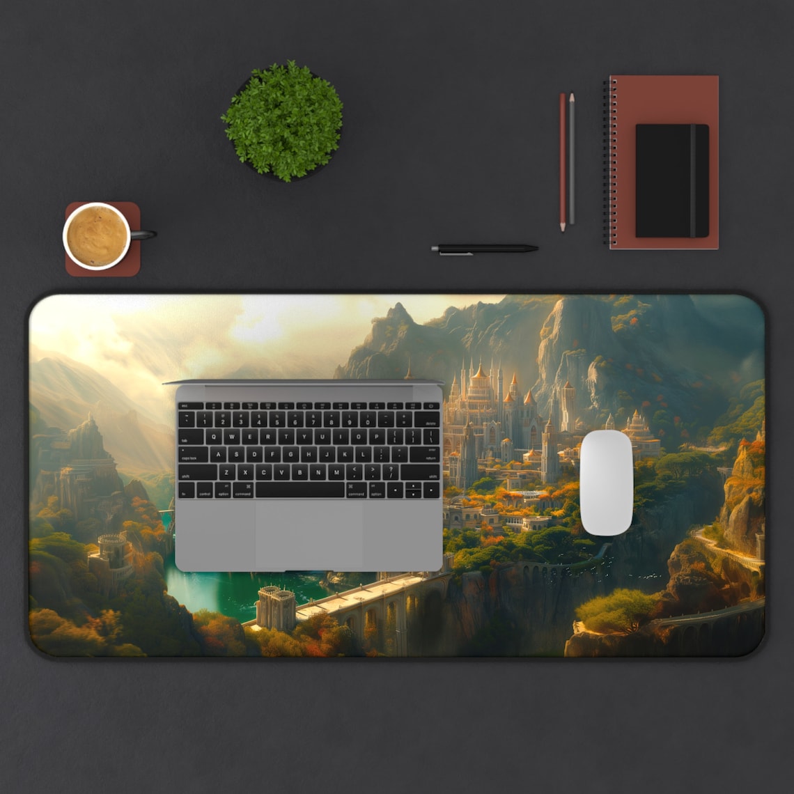 Kingdom of the Elves Fantasy Gaming Desk Mat, Scenic , Elf, TCG Playmat ...