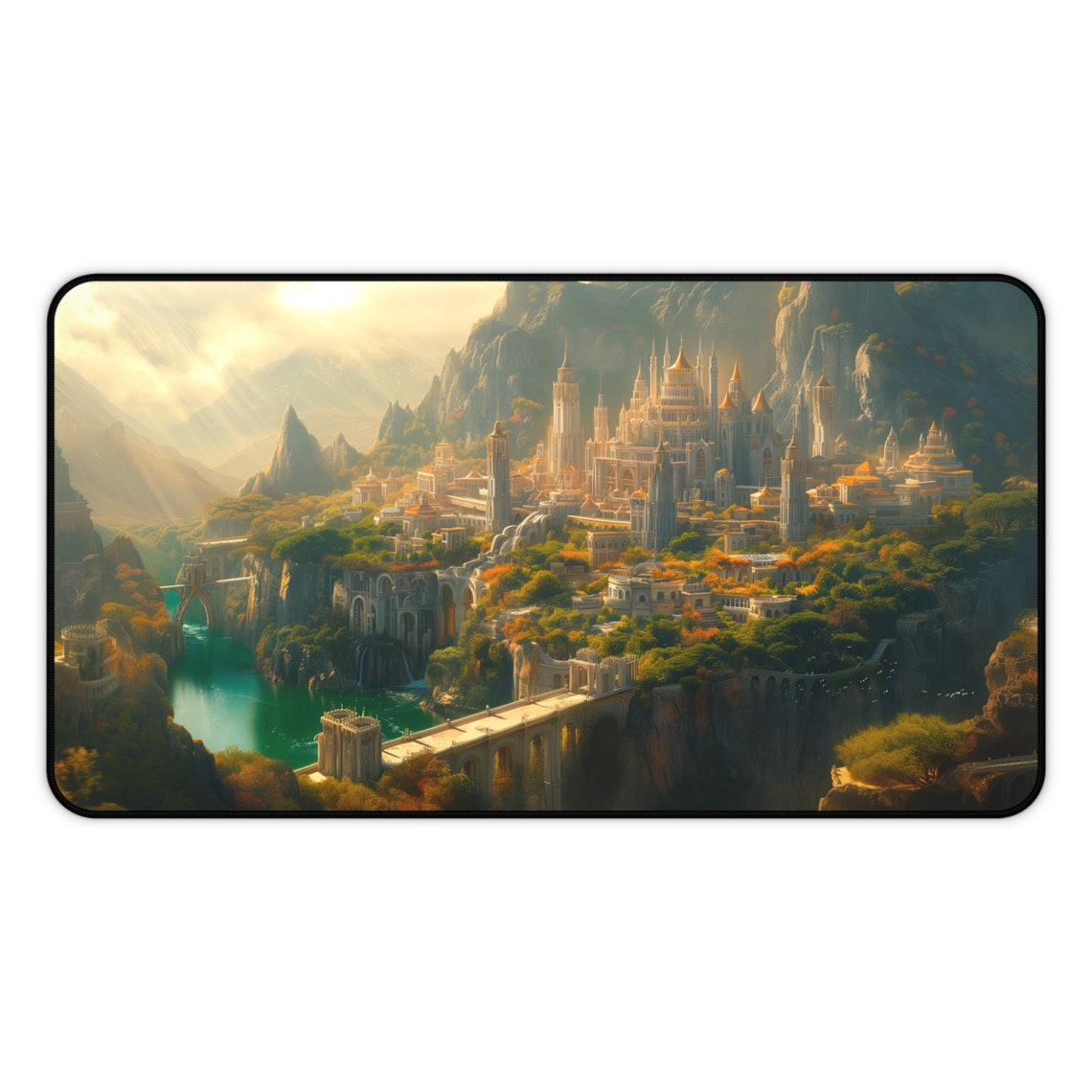 Kingdom of the Elves Fantasy Gaming Desk Mat, Scenic , Elf, TCG Playmat ...