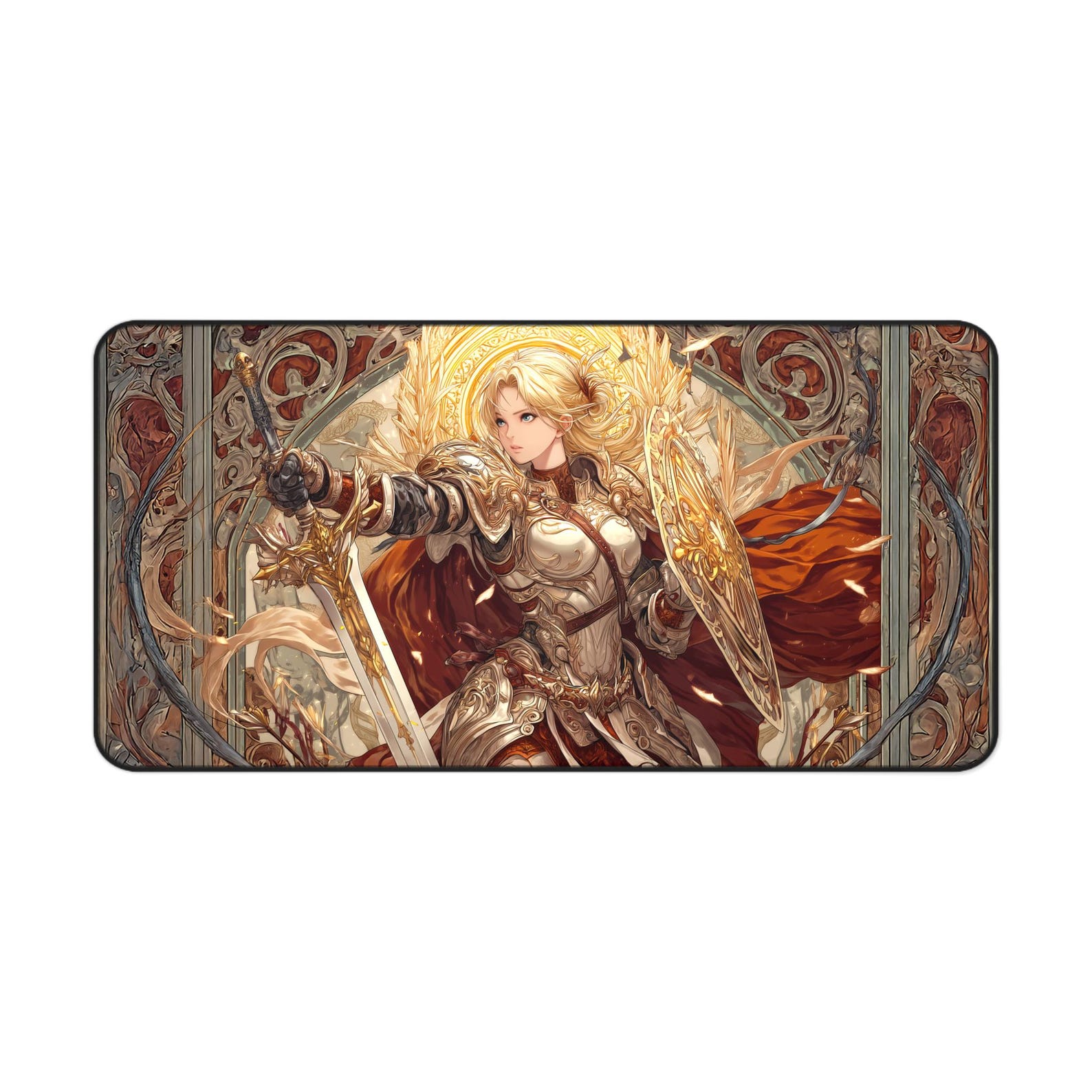 Paladin Desk Mat, Anime Playmat, Art Nouveau Fantasy, Angelic Mouse Pad ...