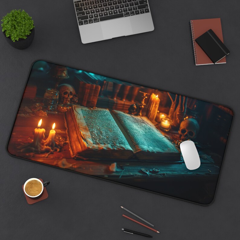 Necromancer Grimoire Book of Magic Fantasy Gaming Desk Mat, Playmat ...