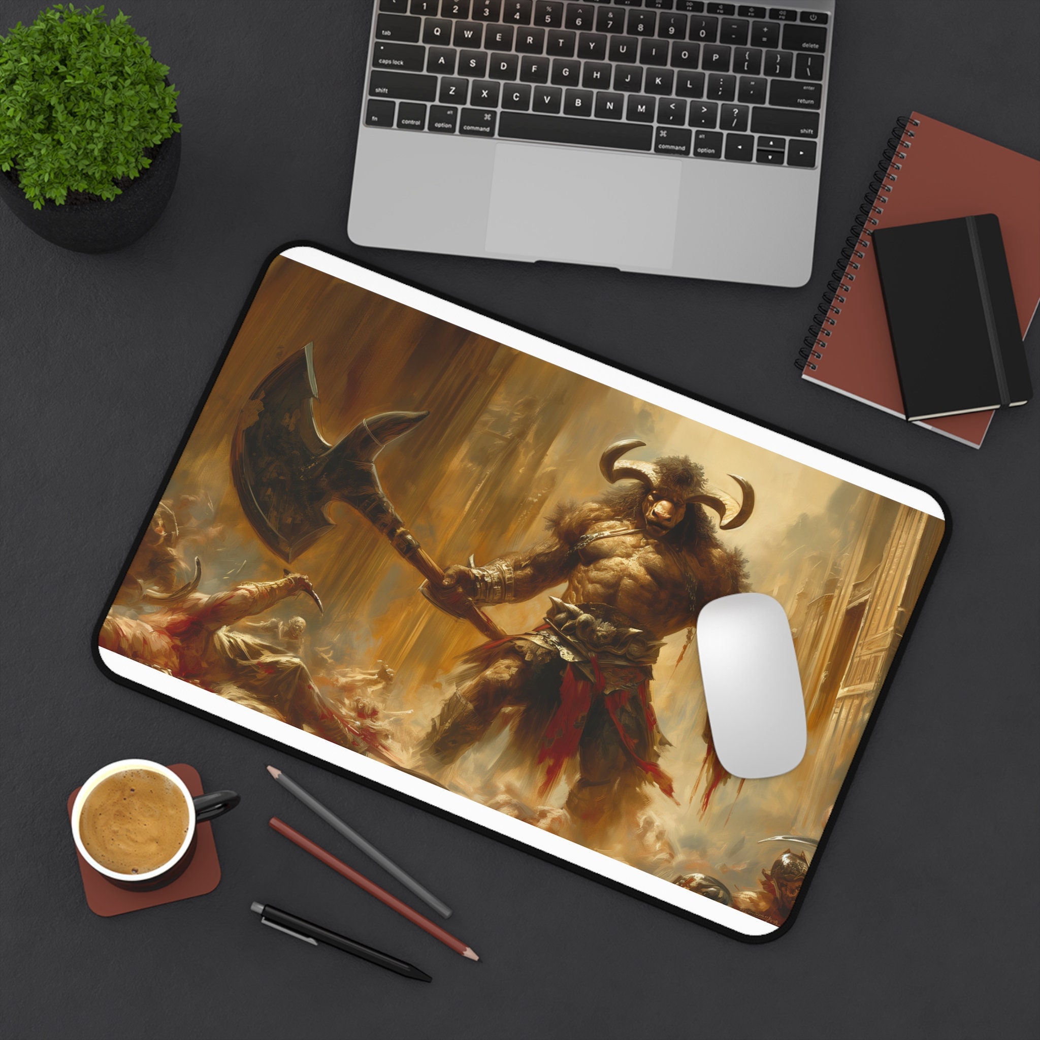 Minotaur Rampage Fantasy Gaming Desk Mat, Magic Playmat, TCG Playmat ...