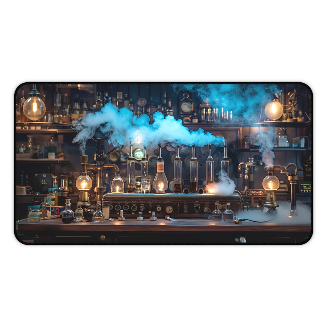 The Lab of Doctor Frankenstein Steampunk Gaming Desk Mat, Magic Playmat ...