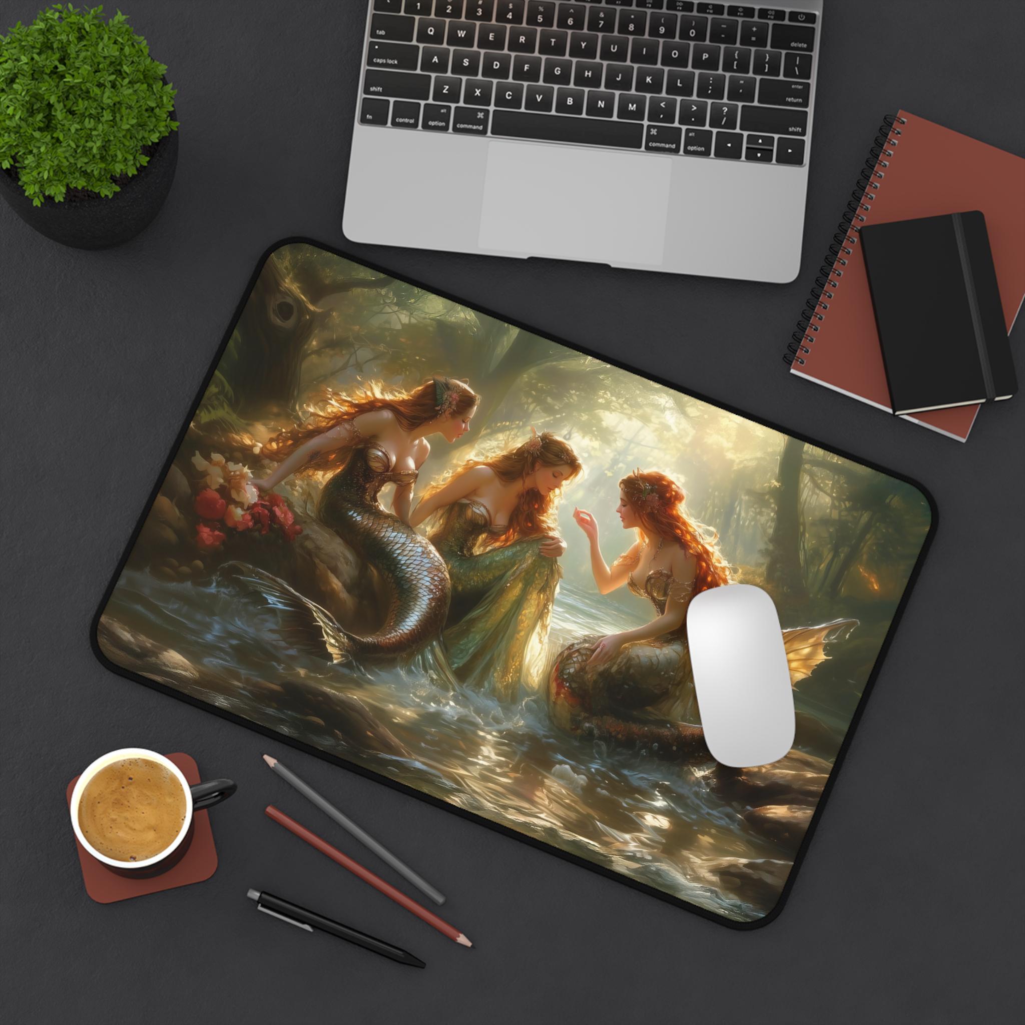 Vintage Little Mermaid Fairy Tale Playmat, Fantasy Desk Mat, Sea Game ...