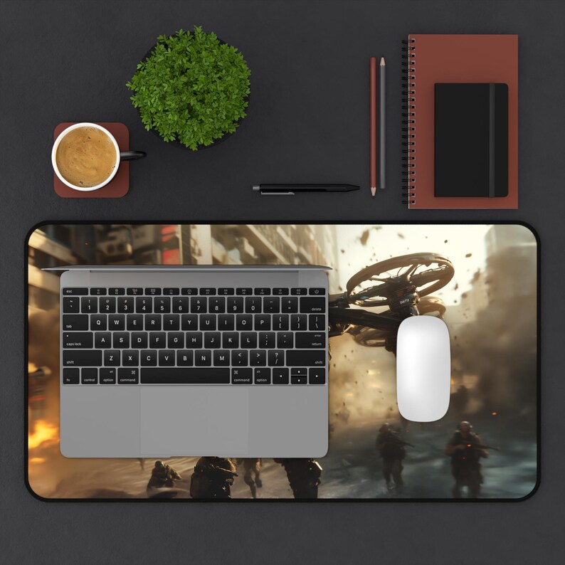 Military Drone Desk Mat, Urban Warfare Gaming Playmat, Futuristic ...