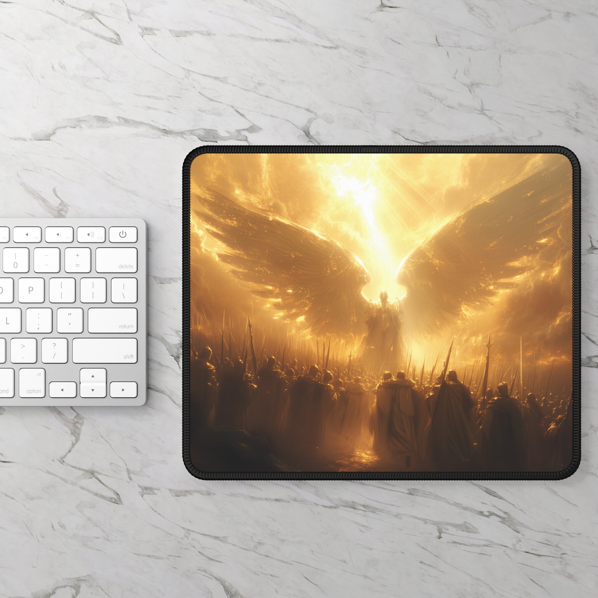 Angel Over the Battlefield Fantasy Gaming Mouse Pad, Angelic, Inspiring ...