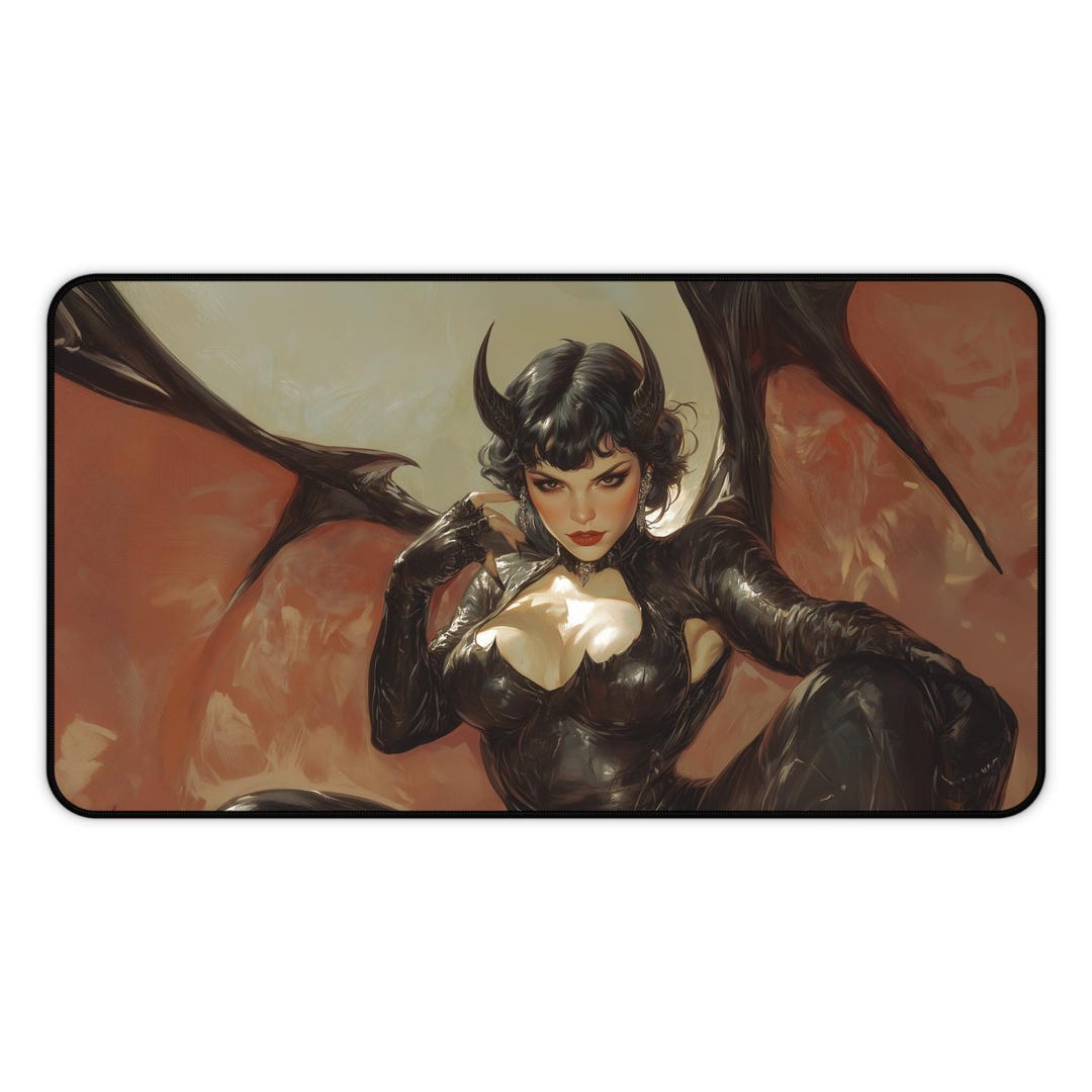Seduced by the Succubus Gaming Playmat, Dark Gothic Desk Mat, Gothic ...