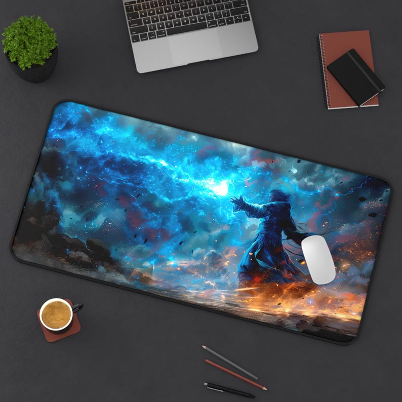 I Cast Lightning Bolt Fantasy Gaming Desk Mat, Spell Caster Playmat ...