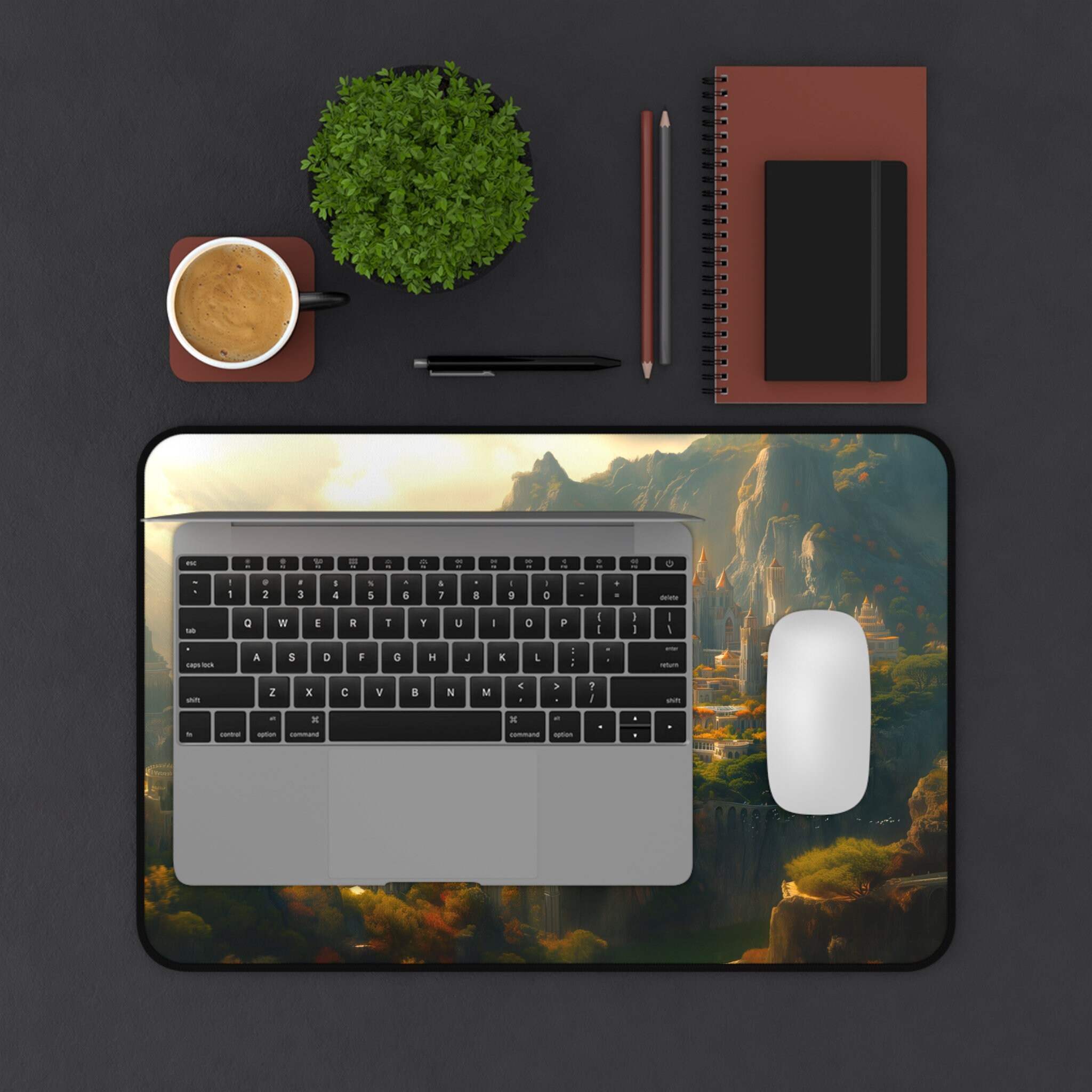 Kingdom of the Elves Fantasy Gaming Desk Mat, Scenic , Elf, TCG Playmat ...