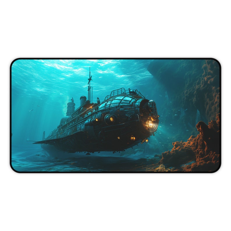 Nautilus Steampunk Submarine Gaming Desk Mat, Magic Playmat, TCG ...