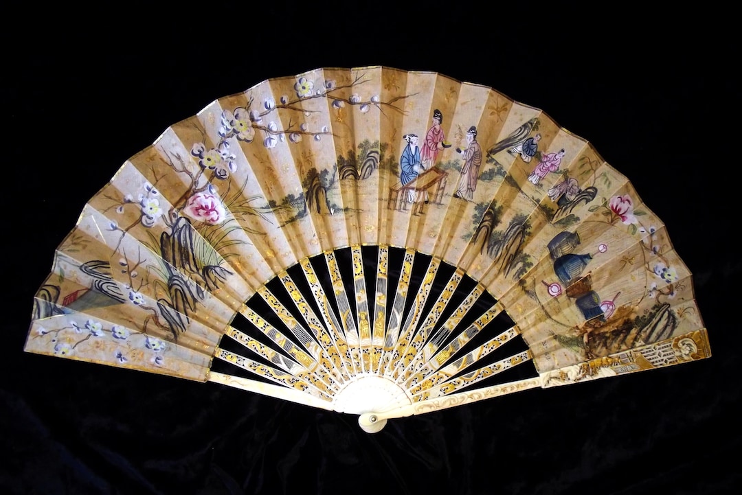 Gorgeous 18th Century Antique Hand Fan Chinoiserie - Etsy