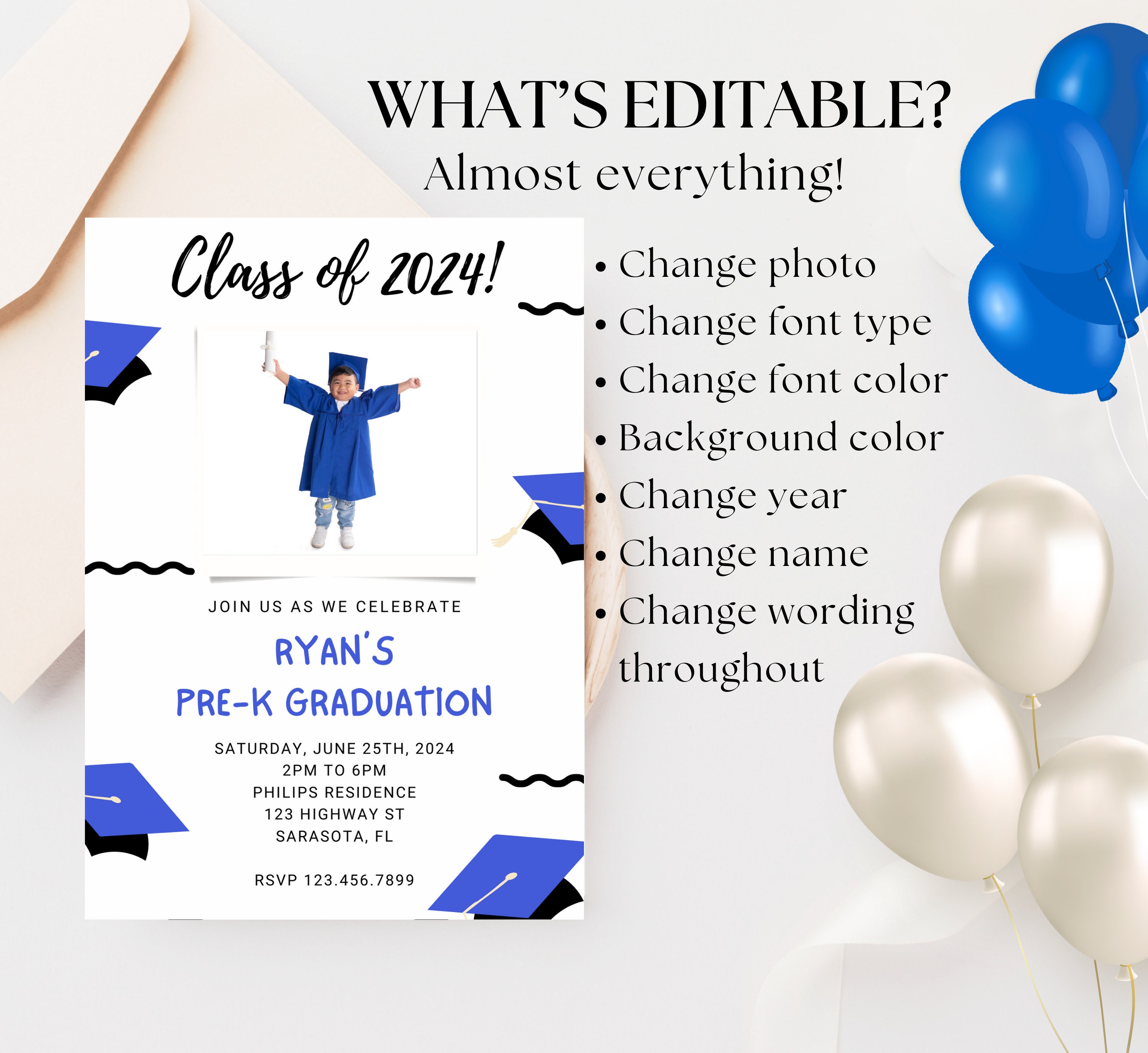 Elementary School Graduation Invitation Preschool Graduation Template ...
