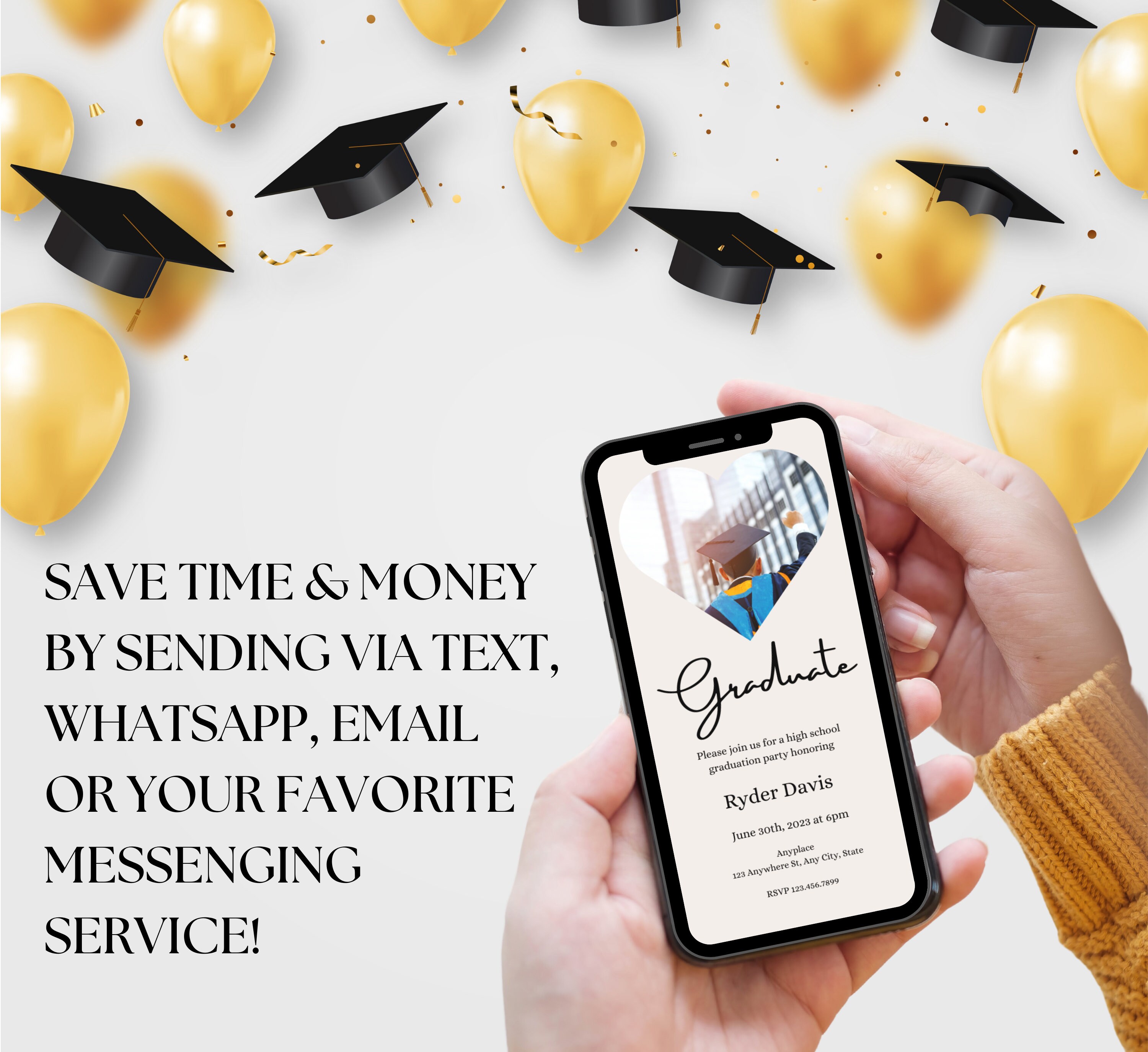 Graduation Invitation Photo Template Senior Graduate Announcement ...