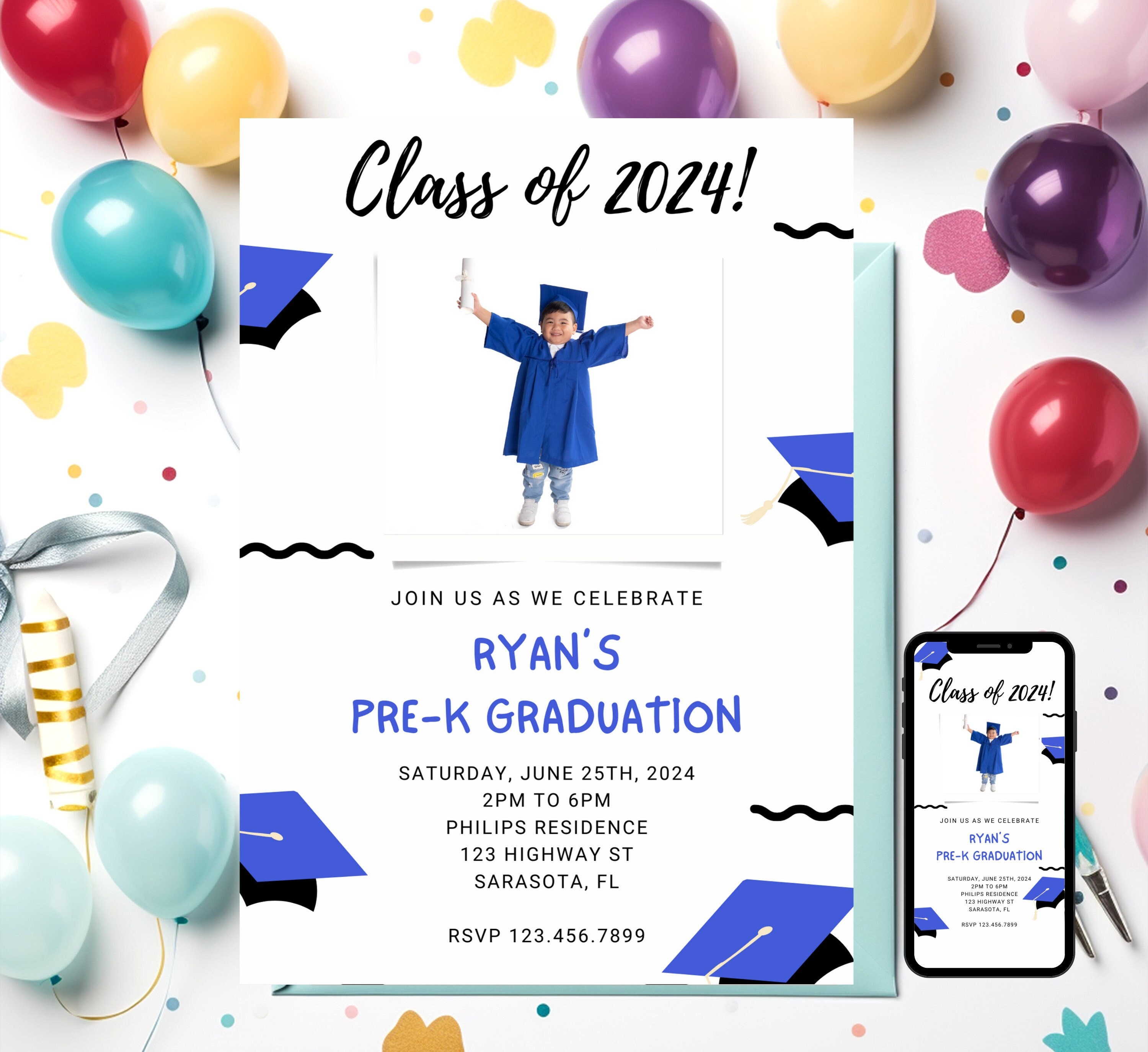 Elementary School Graduation Invitation Preschool Graduation Template ...