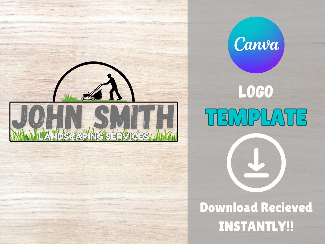 Landscaping Logo Template, Canva Logo Template, Editable Logo for Canva ...