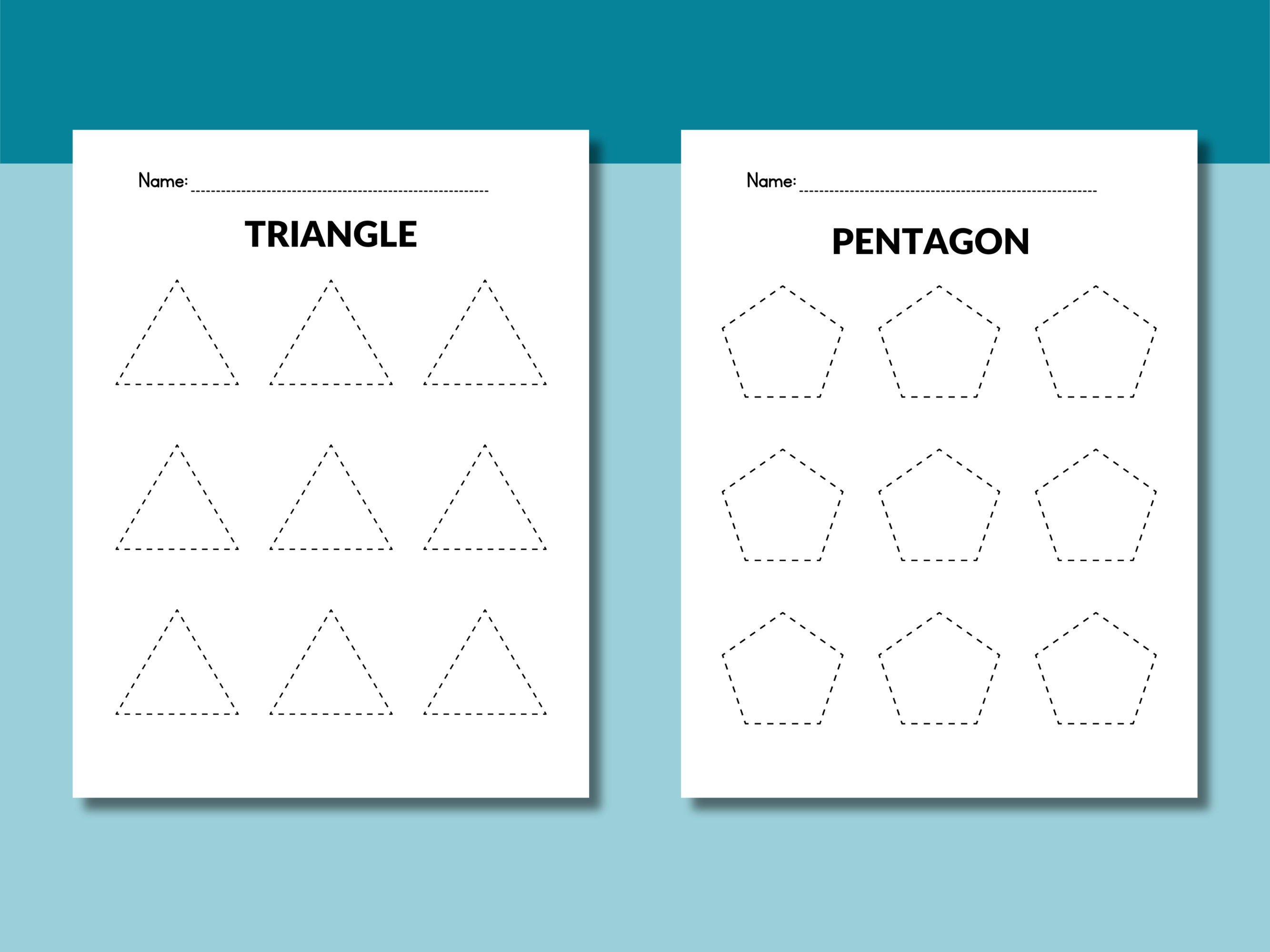 Shape Tracing Worksheet, Preschool Shape Tracing, Printable Shape ...