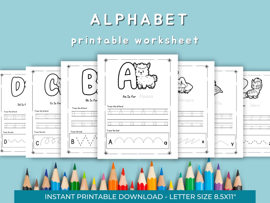 Alphabet Tracing Worksheets for Kids, Fun and Educational Alphabet ...