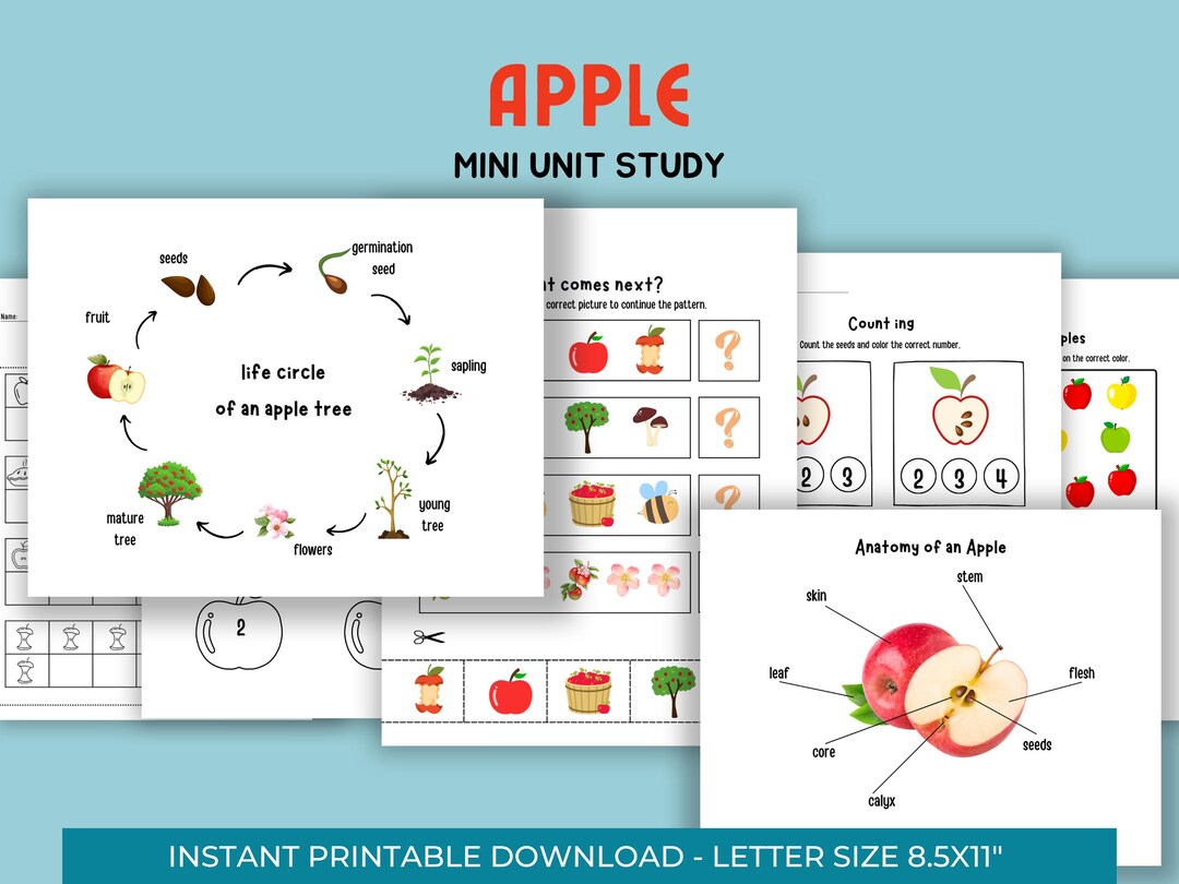 Apple Mini Unit Study, Nature Study, Science, Educational Activities ...
