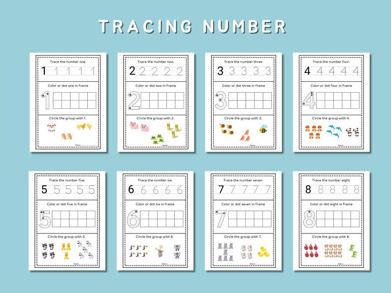1-10 Number Tracing Worksheets, Traceable Numbers,preschool Worksheets ...