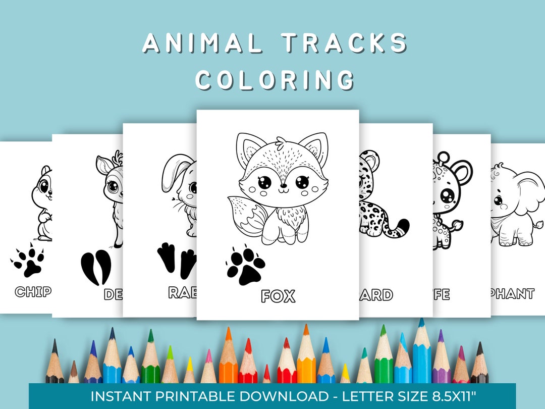 Animal Tracks Coloring Book for Kids,wildlife Footprint,nature Study ...