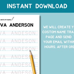 Custom Printable Handwriting Practice for Kids, Personalized Name ...