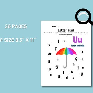 Letter Hunt Worksheet,find Alphabet ABC Printable, A-Z Preschool ...