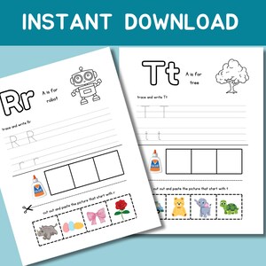 Alphabet Worksheets, Printable Tracing,homeschool Teacher Kids Letters ...