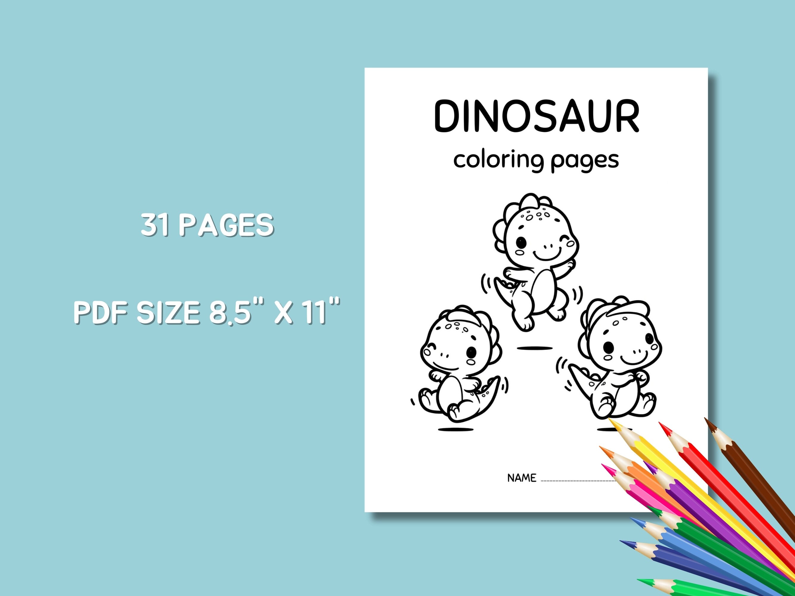 Easy Dinosaur Coloring Pages for Toddlers,30 Cute Dinosaur Printable ...