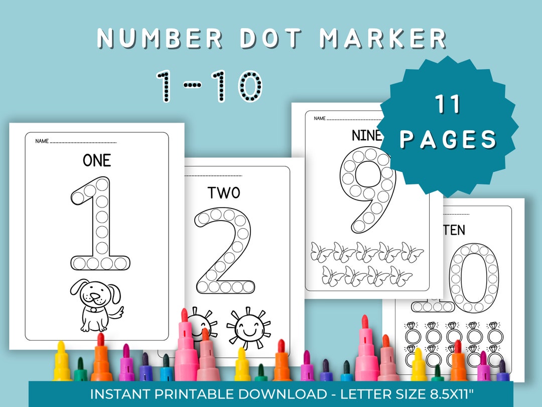 Number Dot Marker Worksheets, Dot Marker Activities for Toddlers ...