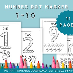 Number Dot Marker Worksheets, Dot Marker Activities for Toddlers ...