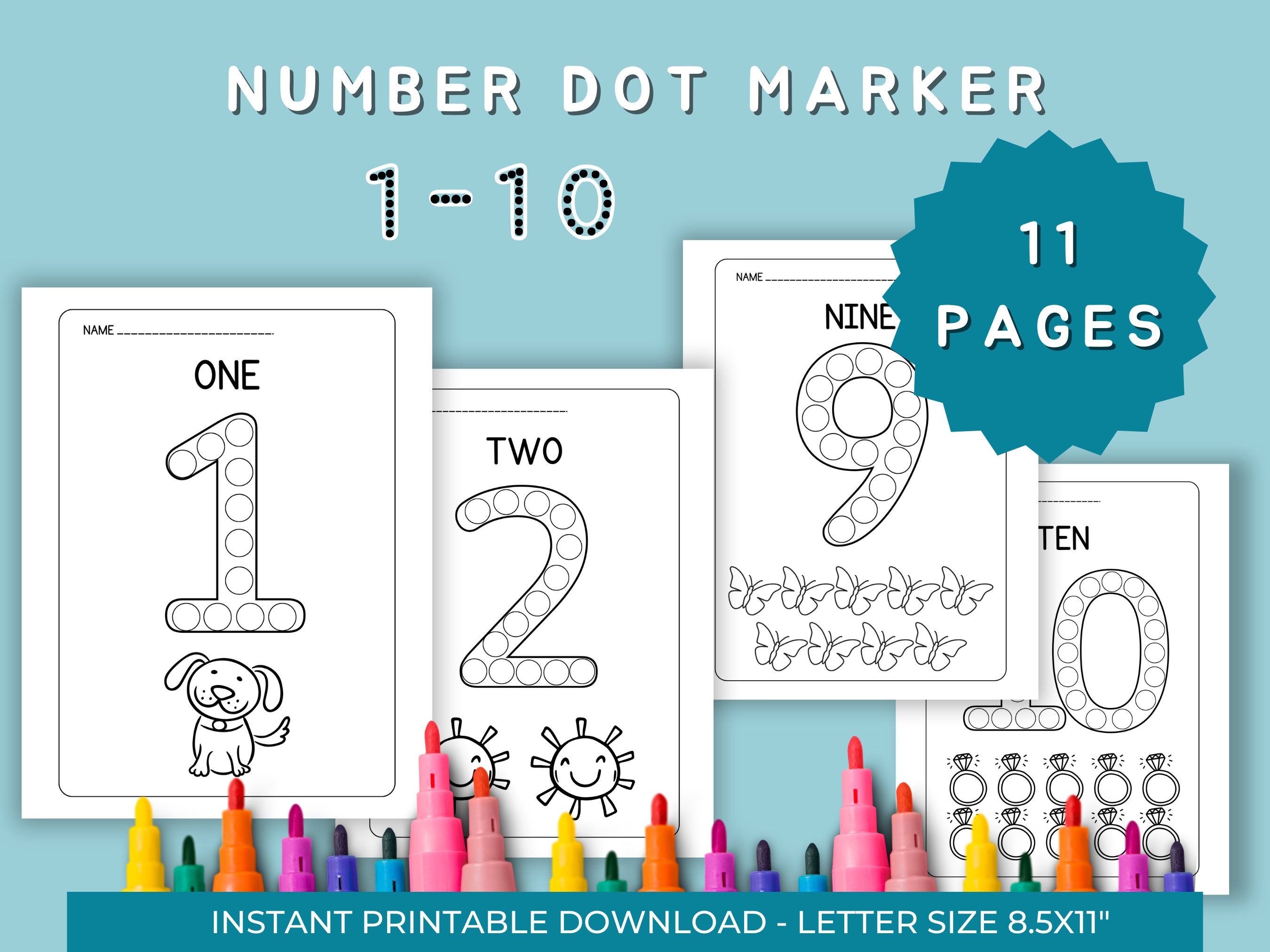 Number Dot Marker Worksheets, Dot Marker Activities for Toddlers ...