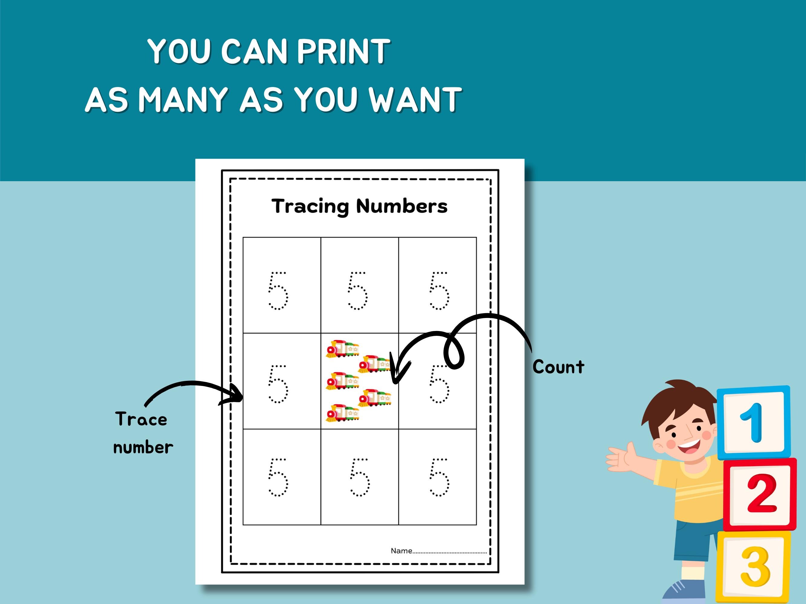 Prek 1-10 Number Tracing Worksheet, Handwriting Practice Worksheets ...