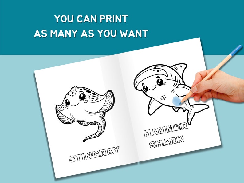 Ocean Animals Coloring Pages for Kids Toddlers Preschoolers ...