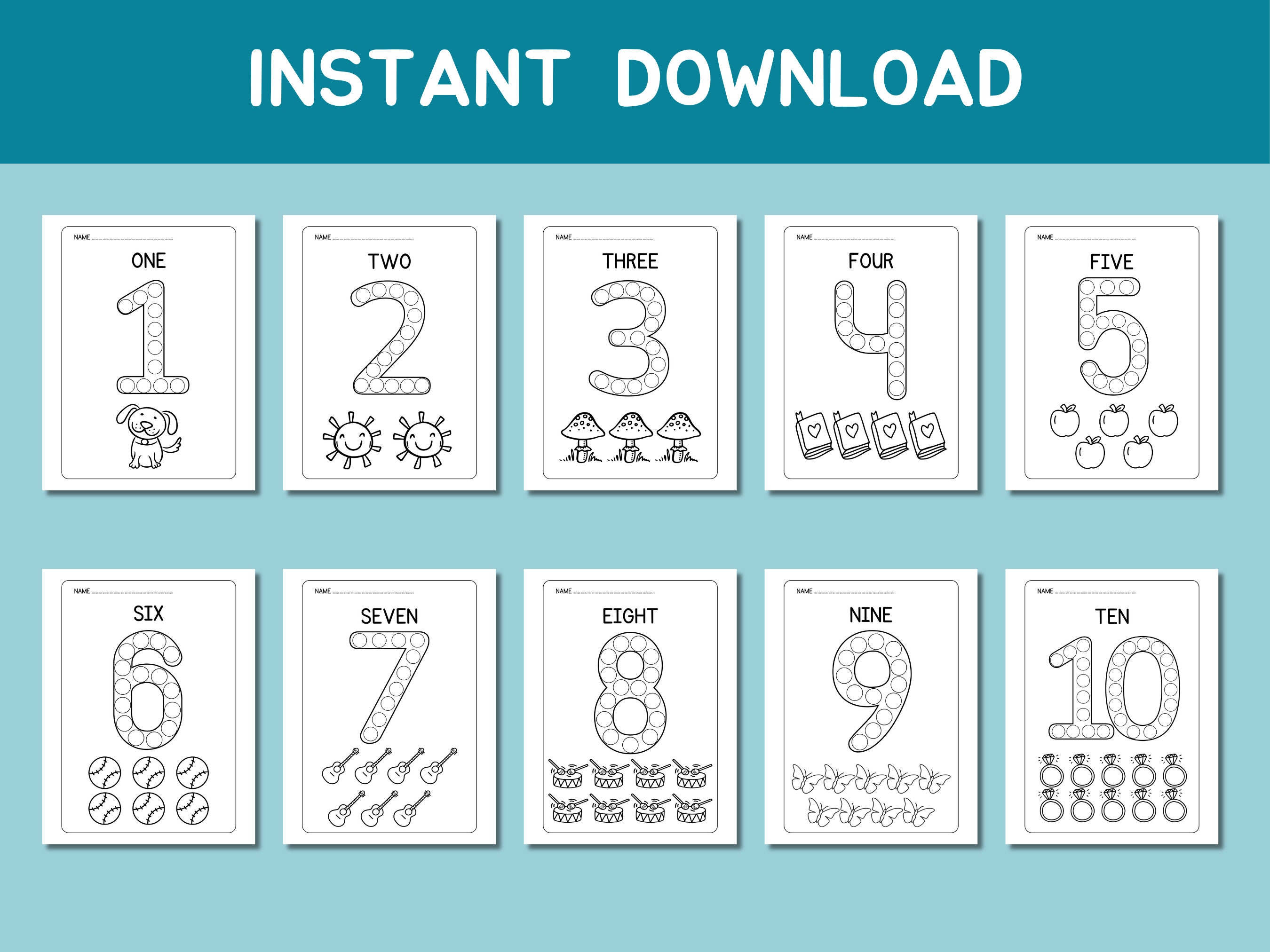 Number Dot Marker Worksheets, Dot Marker Activities for Toddlers ...