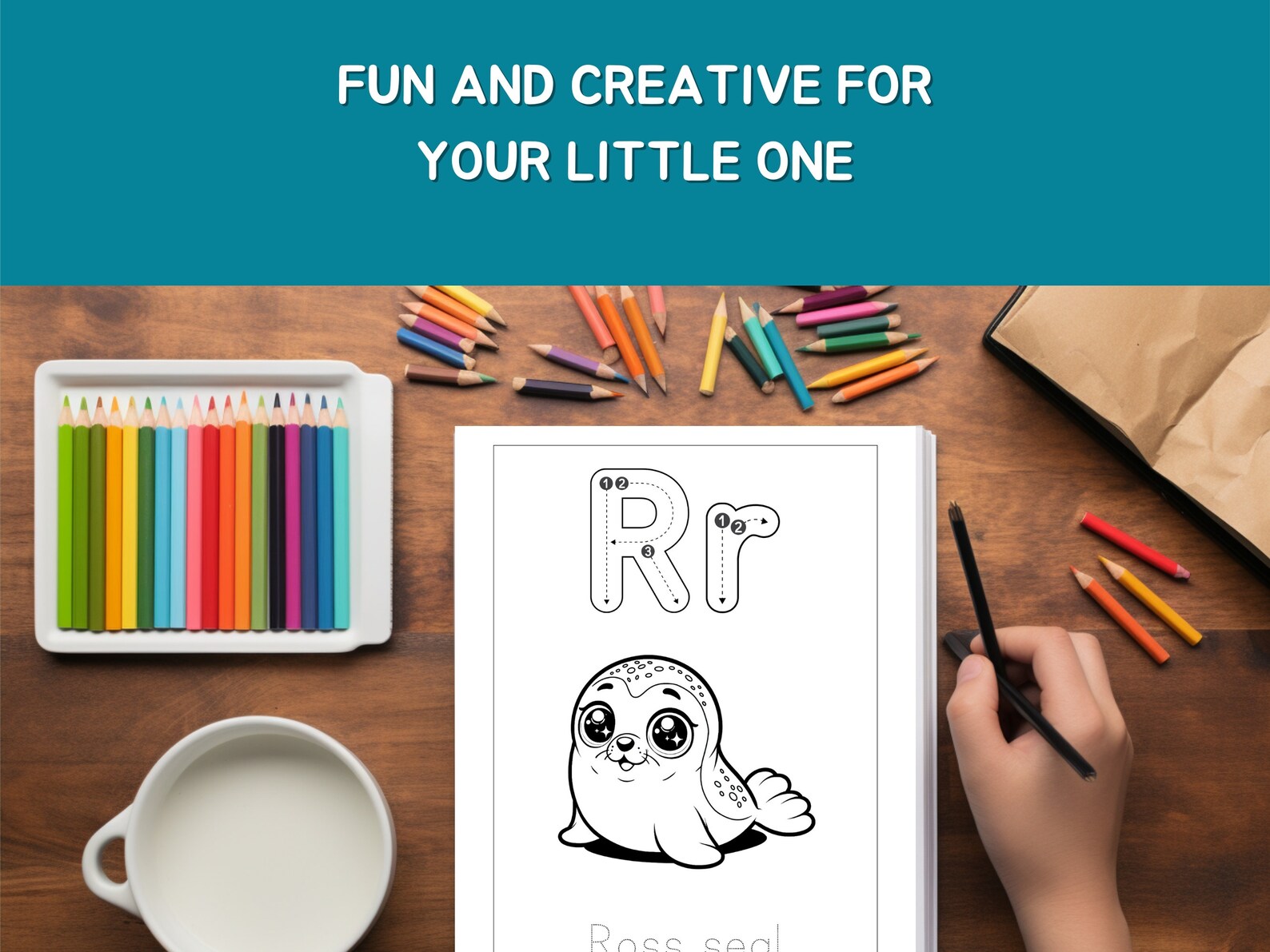 Ocean Animal Alphabet Coloring Page for Kids, Preschool Worksheet ...