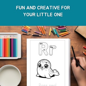 Ocean Animal Alphabet Coloring Page for Kids, Preschool Worksheet ...