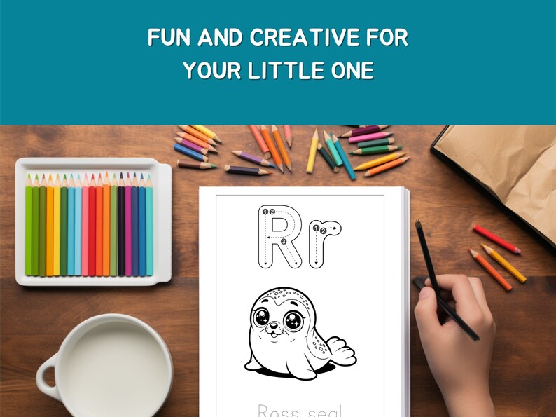 Ocean Animal Alphabet Coloring Page for Kids, Preschool Worksheet ...