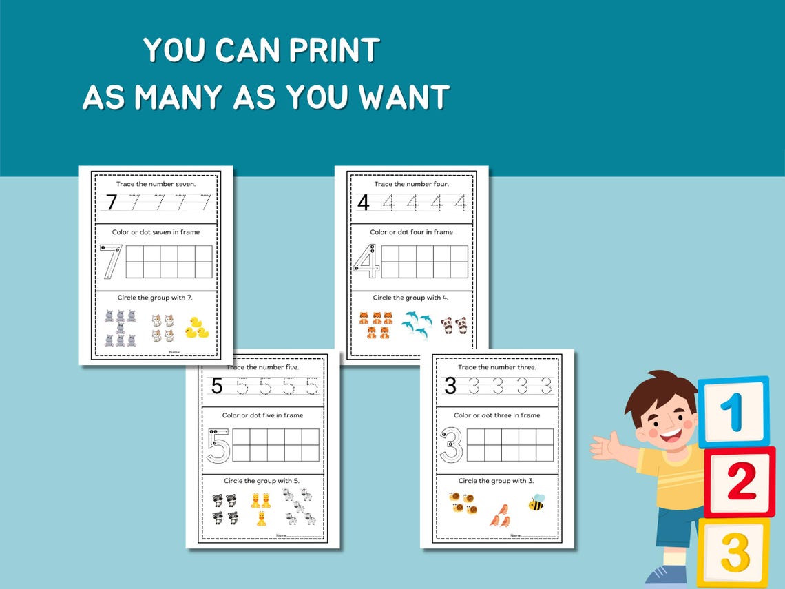 1-10 Number Tracing Worksheets, Traceable Numbers,preschool Worksheets ...