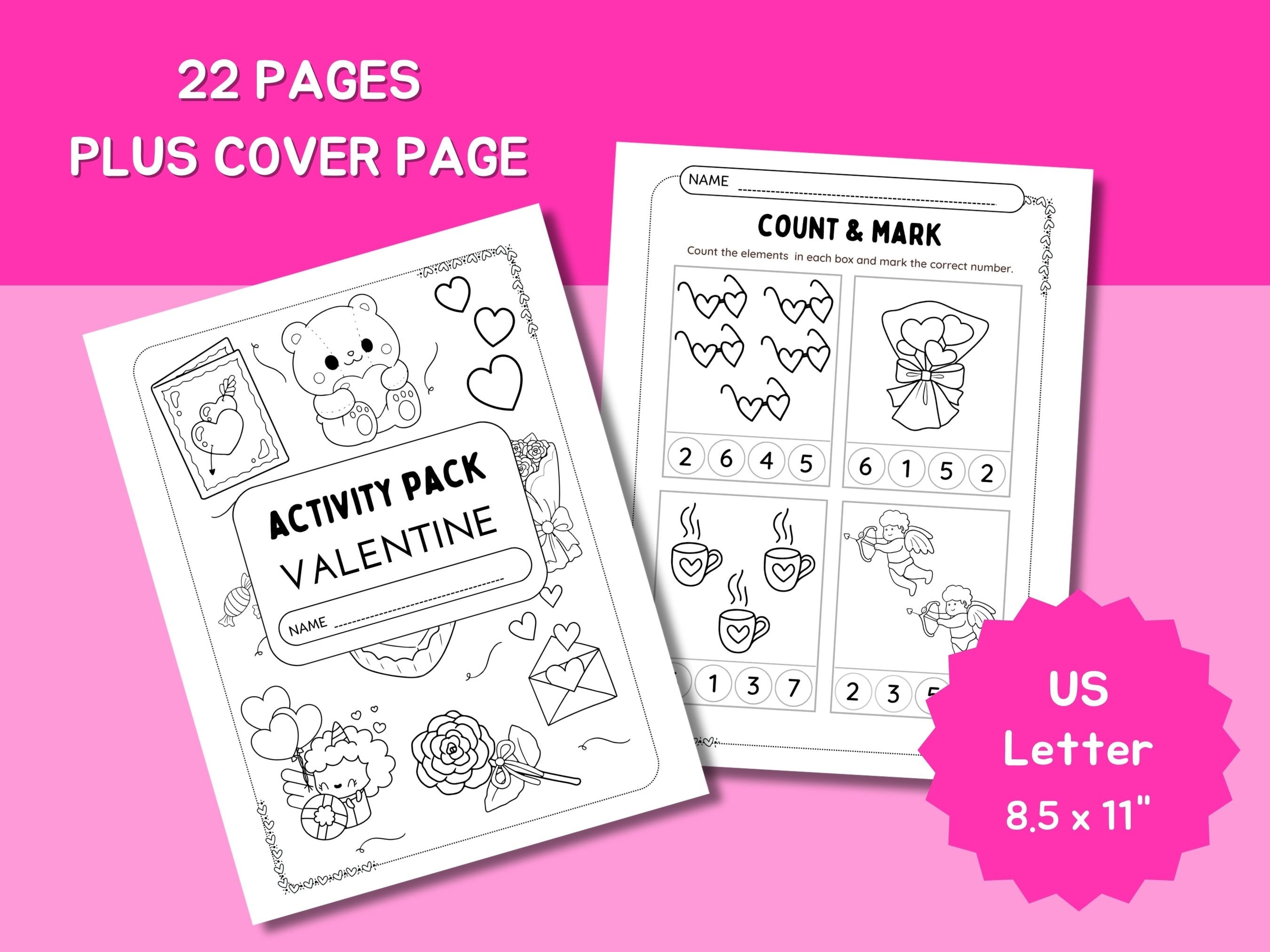 Valentine's Day Worksheet for Kids - Fun Educational Digital Download ...