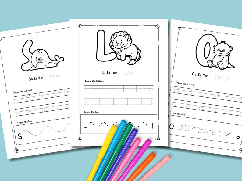 Alphabet Tracing Worksheets for Kids, Fun and Educational Alphabet ...