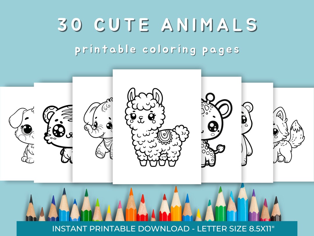 30 Animal Coloring Pages for Kids - Fun & Educational Digital Download ...