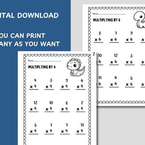 Multiplication Worksheet Practice , Multiplication Facts 1 to 12, Math ...