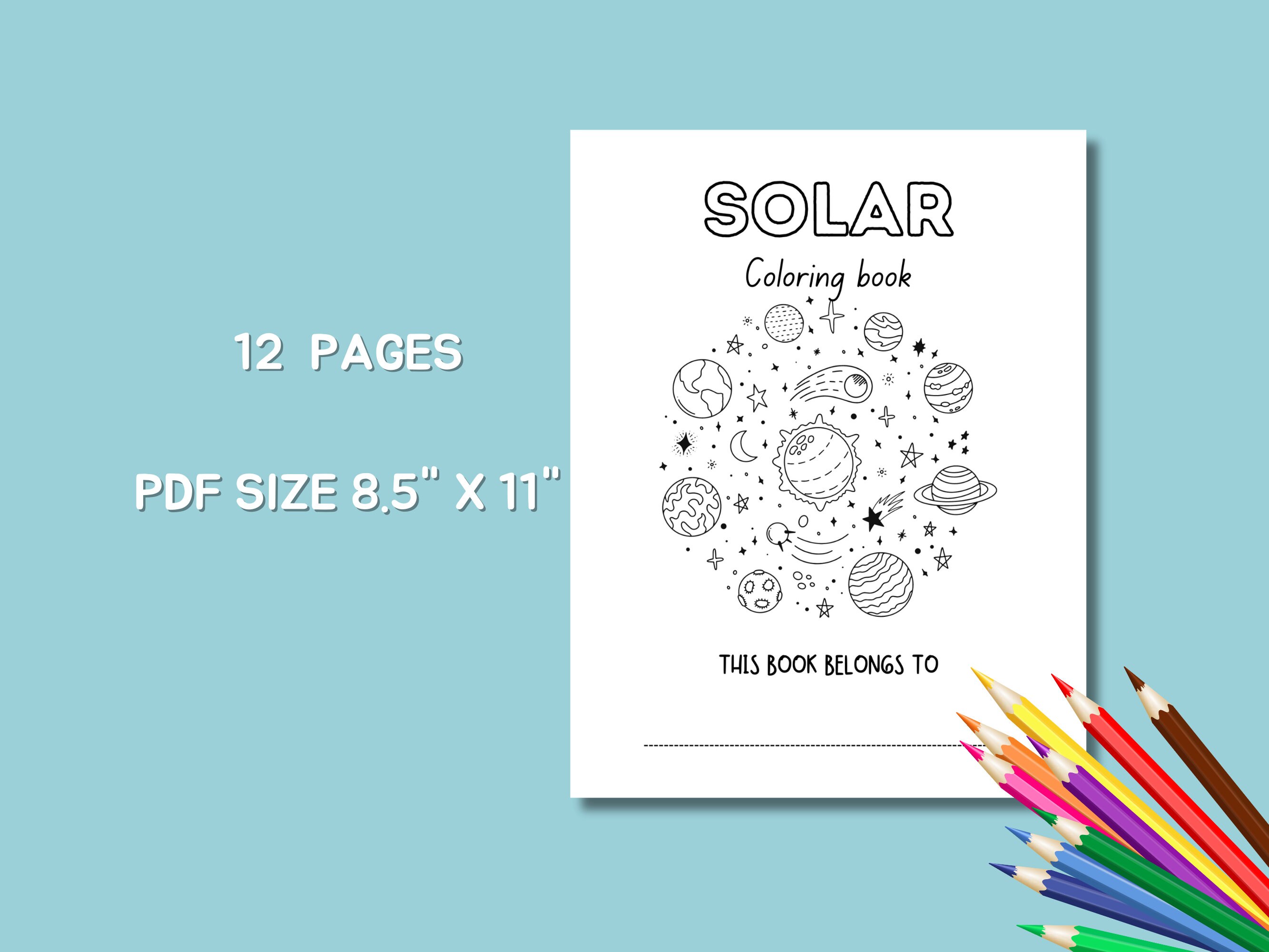 Solar Eclipse Coloring Book for Kids, Educational Planet Coloring Pages ...