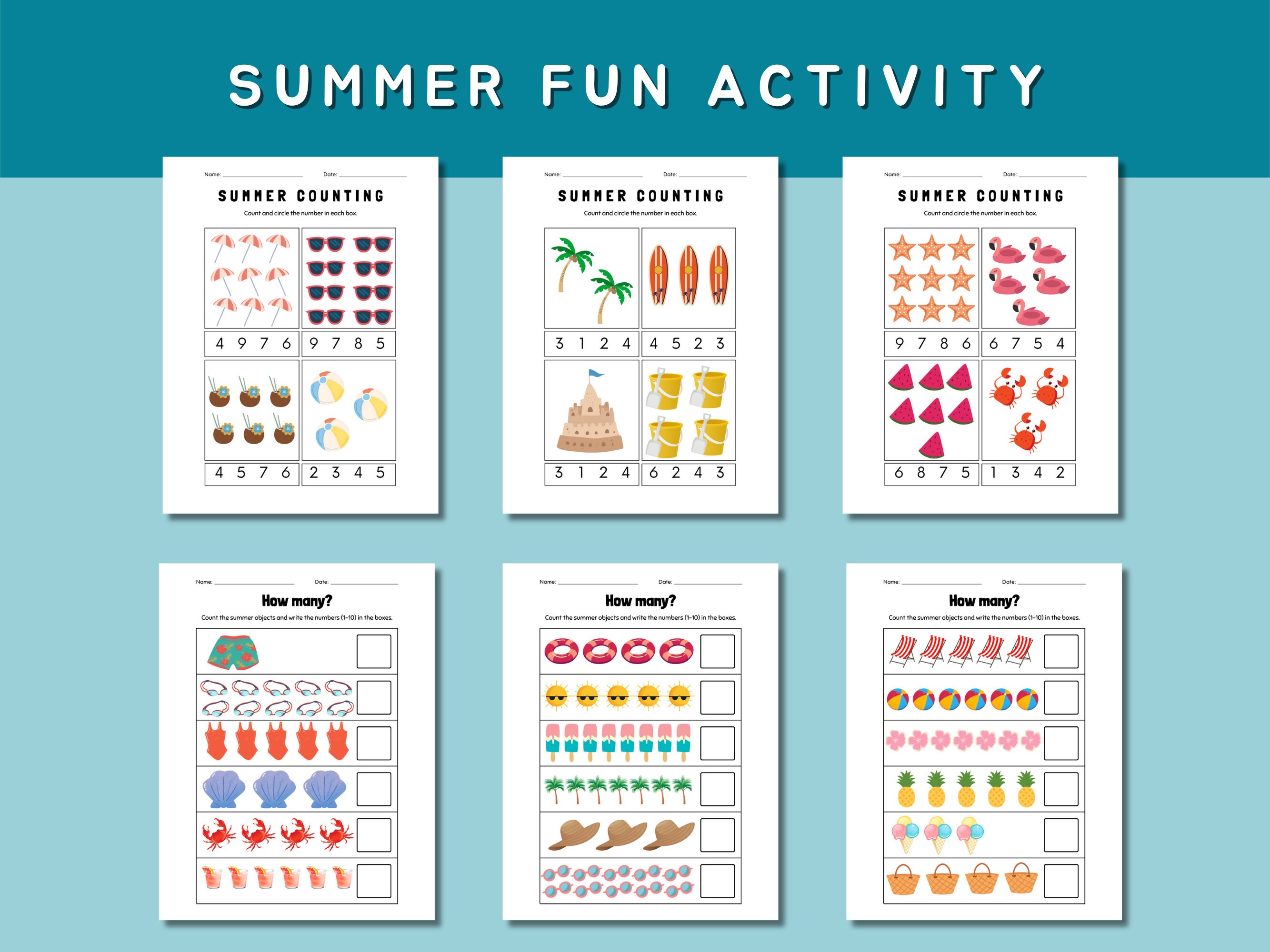 Summer Activity Pack,printable Worksheet for Kids, Fun Educational ...