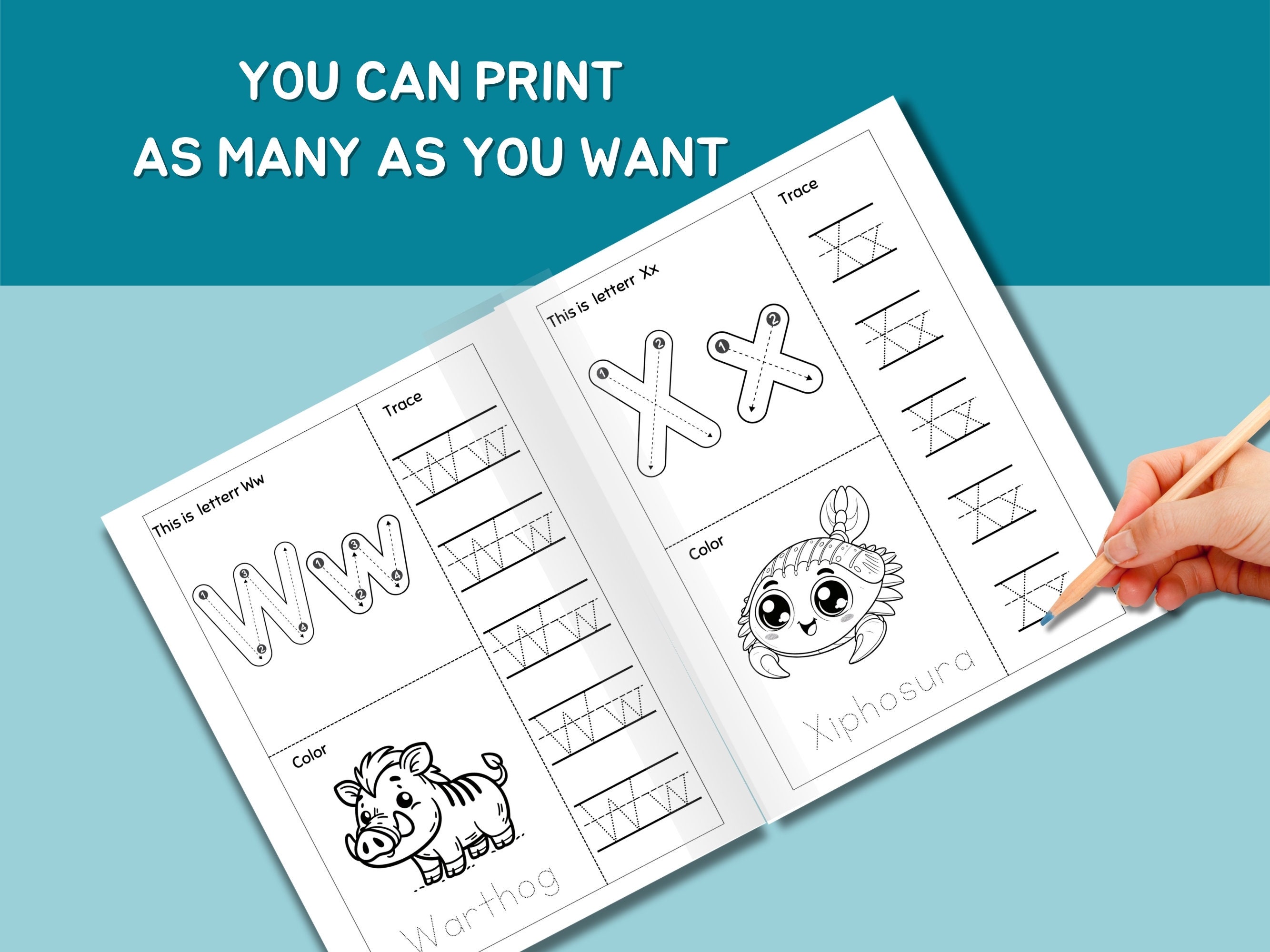 Animal Alphabet Coloring and Tracing Book for Kids, Preschool ...