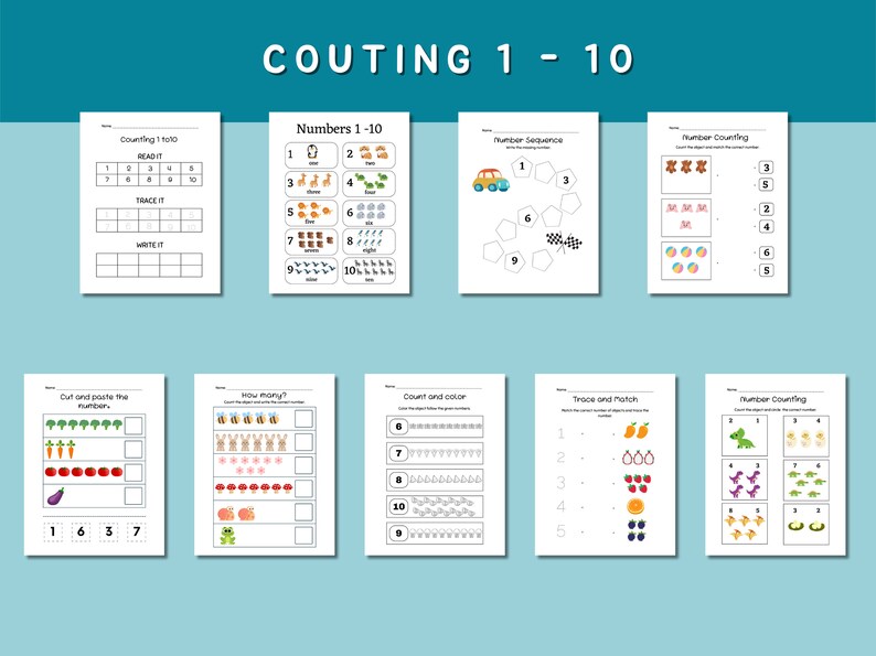 Printable Counting Activity Worksheet for Kids,counting 1-10,fun ...