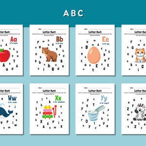 Letter Hunt Worksheet,find Alphabet ABC Printable, A-Z Preschool ...