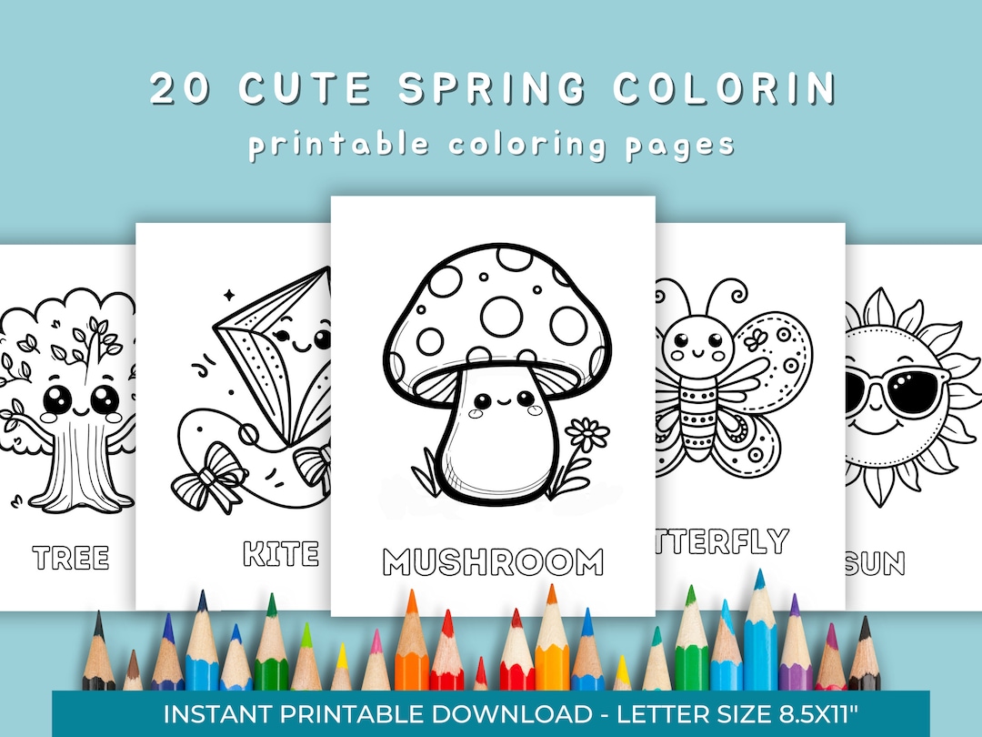 Spring Coloring Book for Kids, Animals and Nature Coloring Pages ...